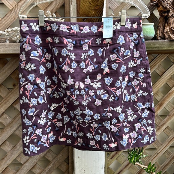 LOFT | Skirts | Loft Brand Embroidered Cotton Short Skirt | Poshmark